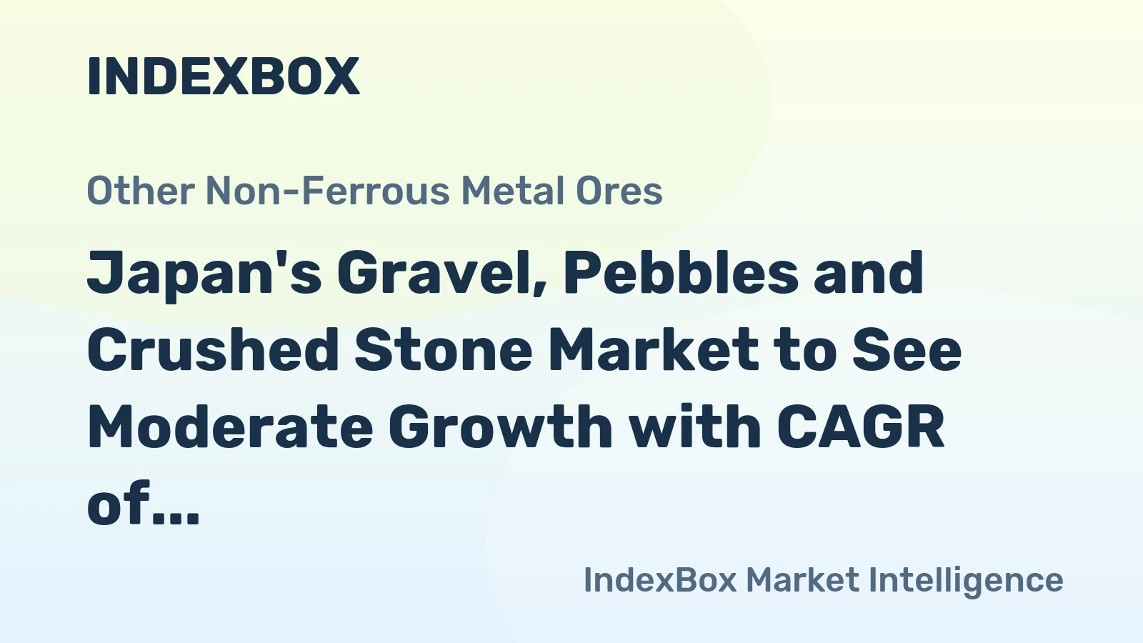 Japan's Gravel, Pebbles and Crushed Stone Market to See Moderate Growth with CAGR of +1.2% from 2024-2035