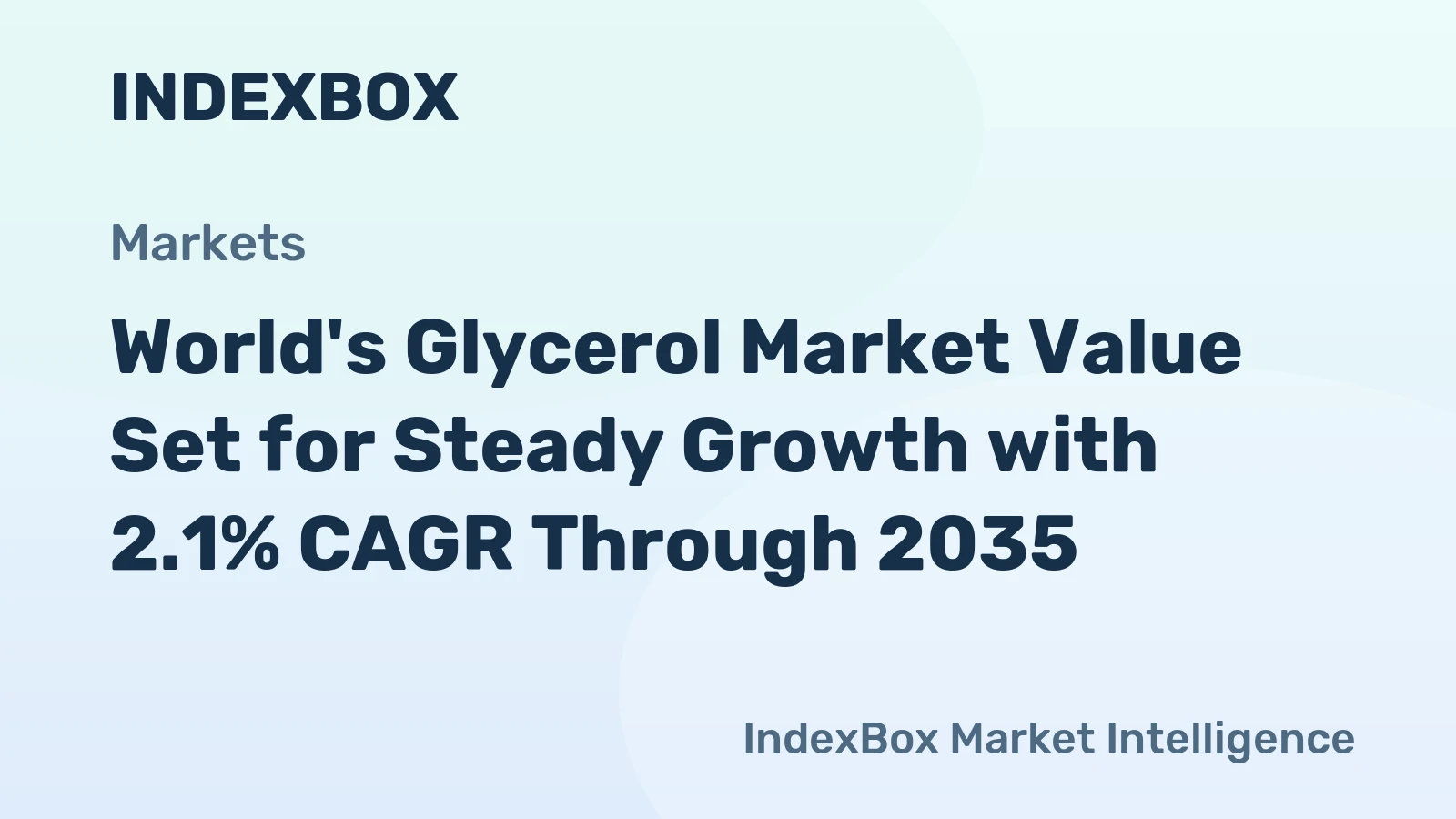 World's Glycerol Market Value Set for Steady Growth with 2.1% CAGR Through 2035