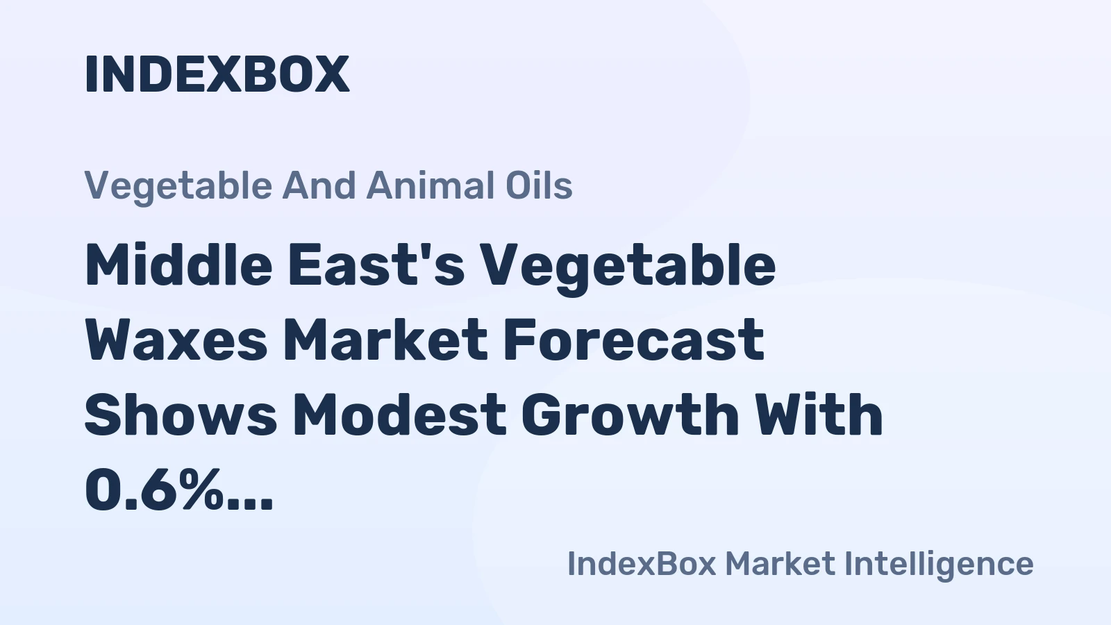 Middle East's Vegetable Waxes Market Forecast Shows Modest Growth With 0.6% Volume CAGR