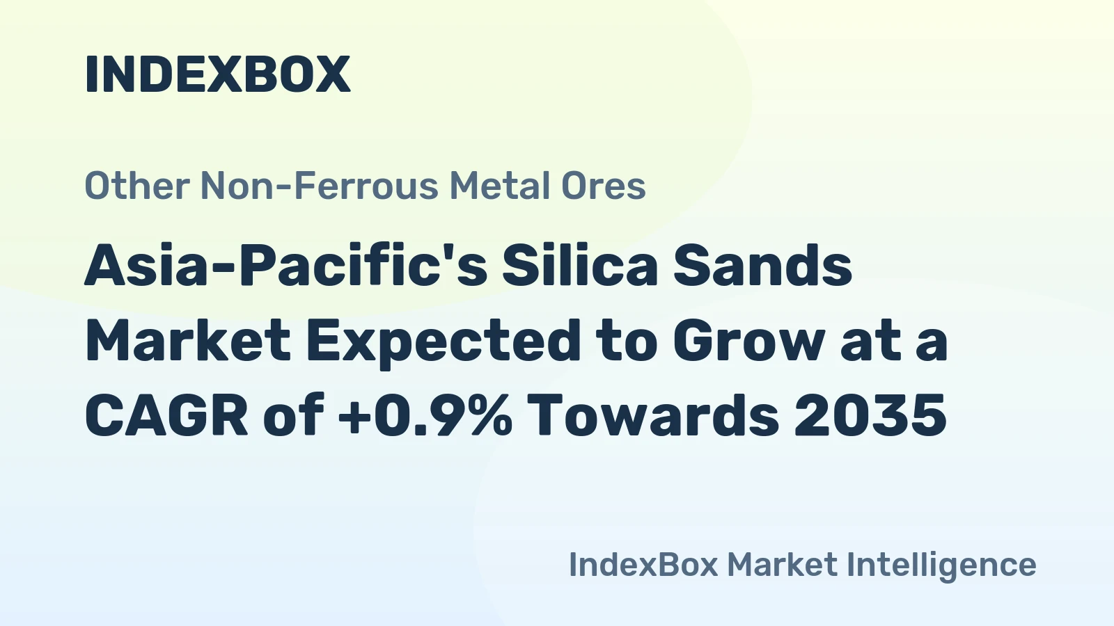 Asia-Pacific's Silica Sands Market Expected to Grow at a CAGR of +0.9% Towards 2035