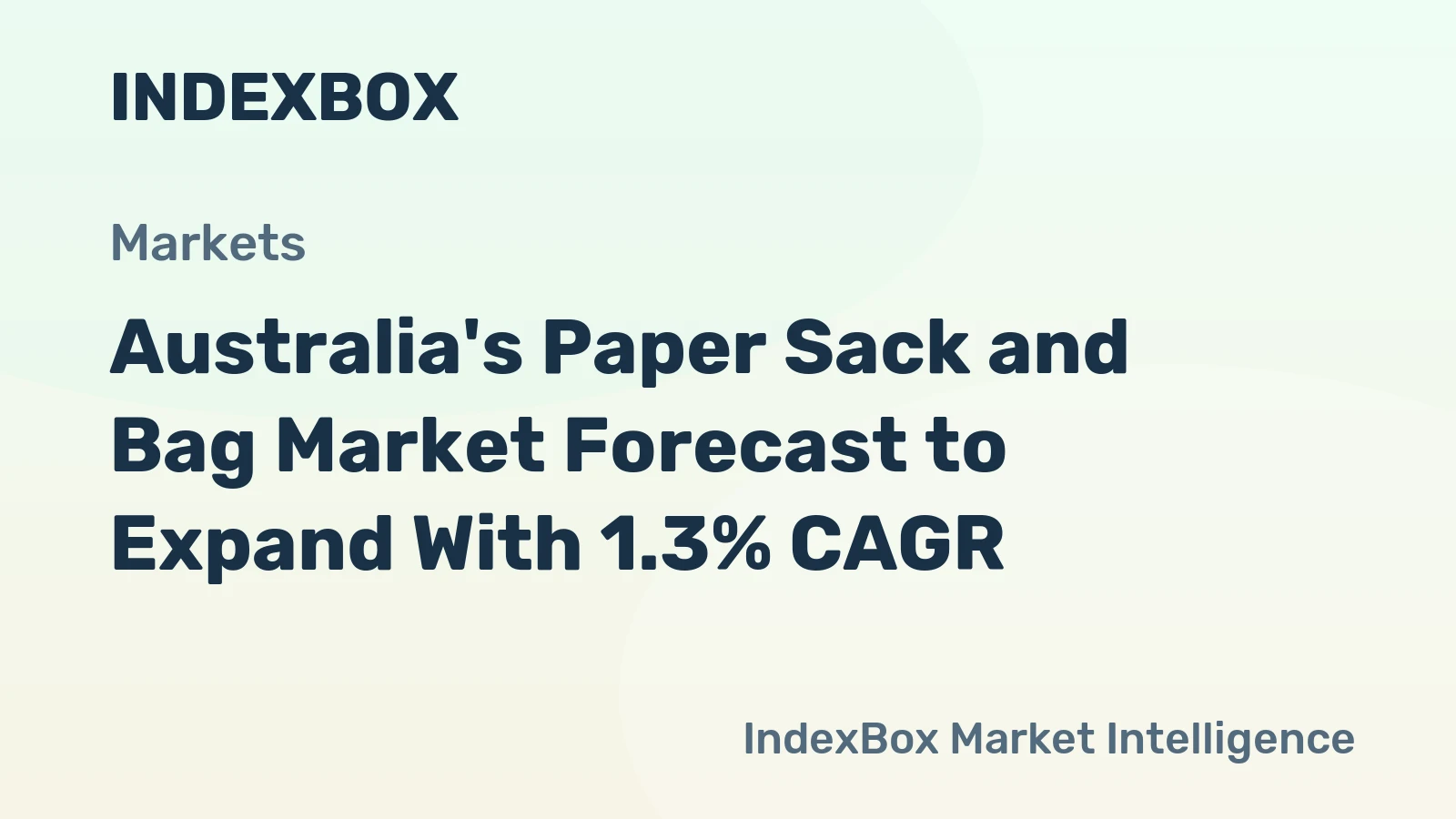 Australia's Paper Sack and Bag Market Forecast to Expand With 1.3% CAGR
