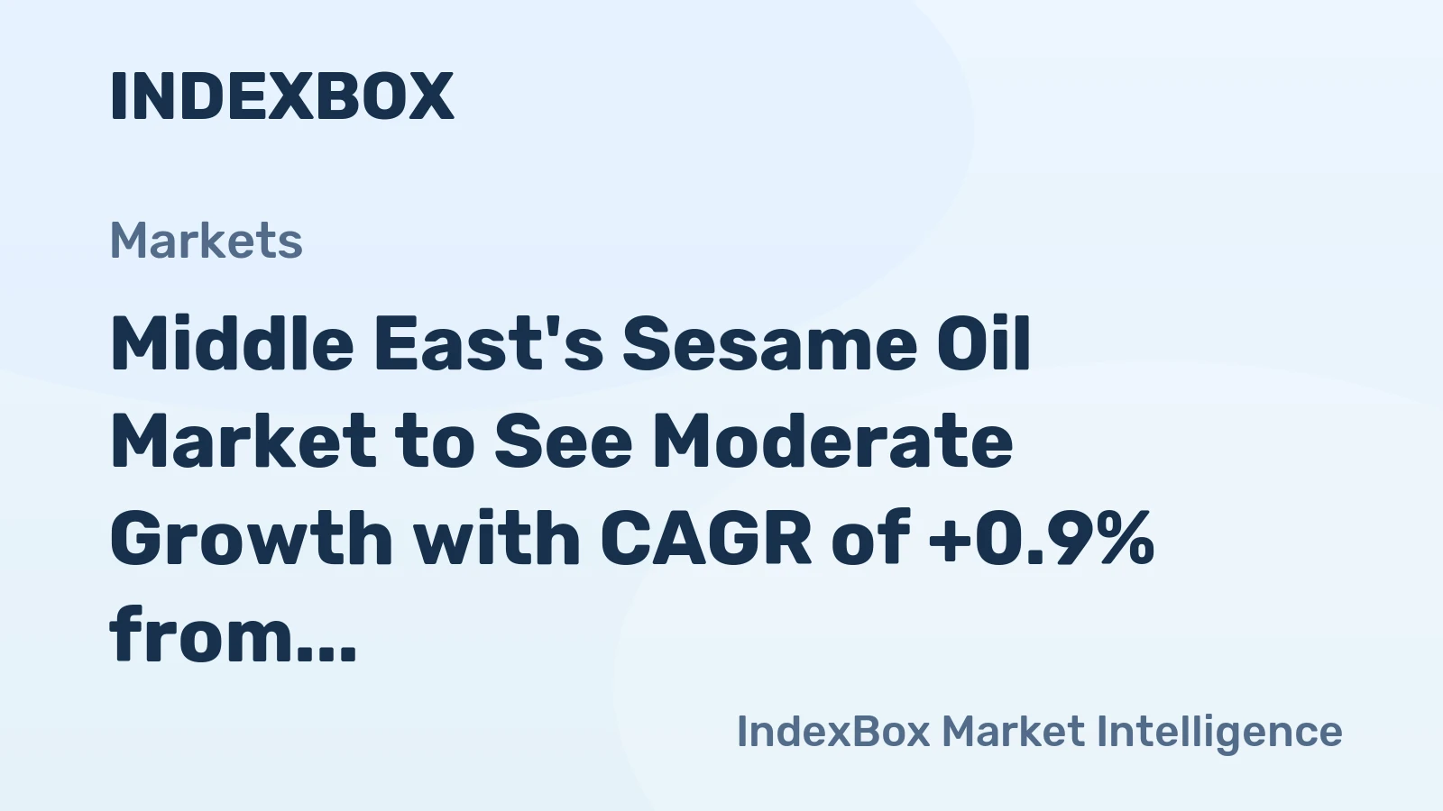 Middle East's Sesame Oil Market to See Moderate Growth with CAGR of +0.9% from 2024 to 2035