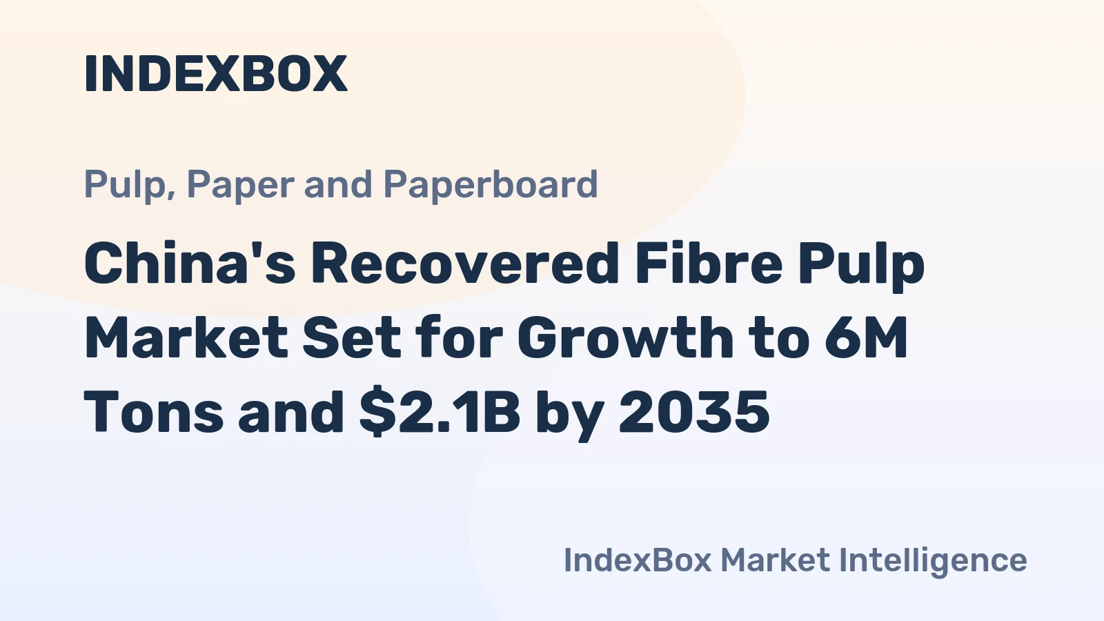 China's Recovered Fibre Pulp Market Set for Growth to 6M Tons and $2.1B by 2035