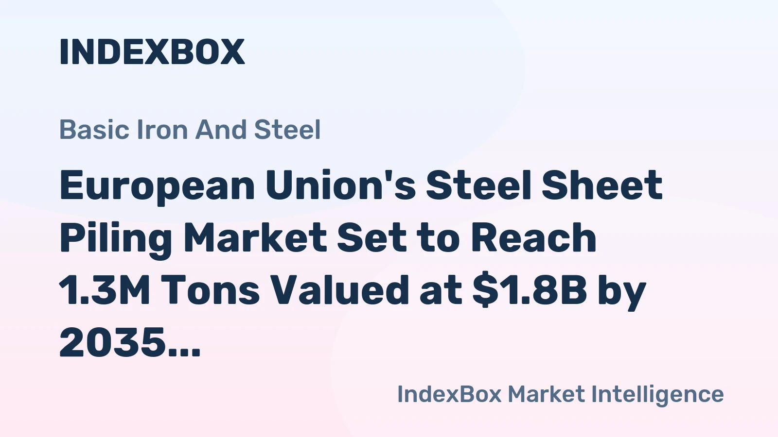 European Union's Steel Sheet Piling Market Set to Reach 1.3M Tons Valued at $1.8B by 2035