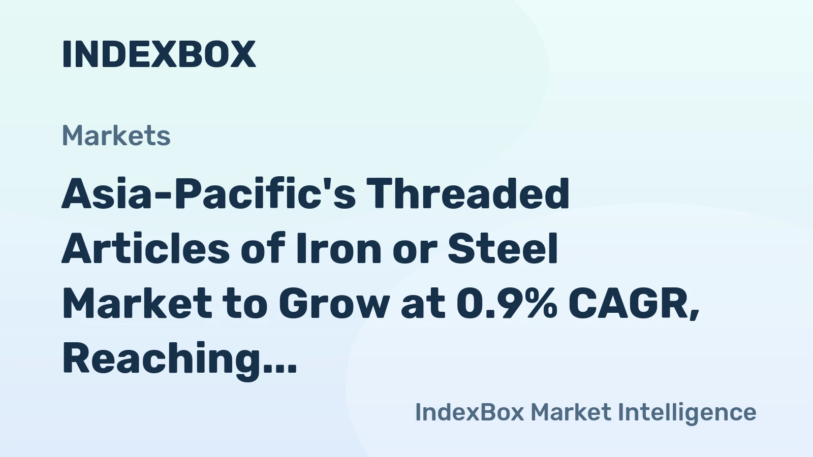 Asia-Pacific's Threaded Articles of Iron or Steel Market to Grow at 0.9% CAGR, Reaching $4.2B by 2035