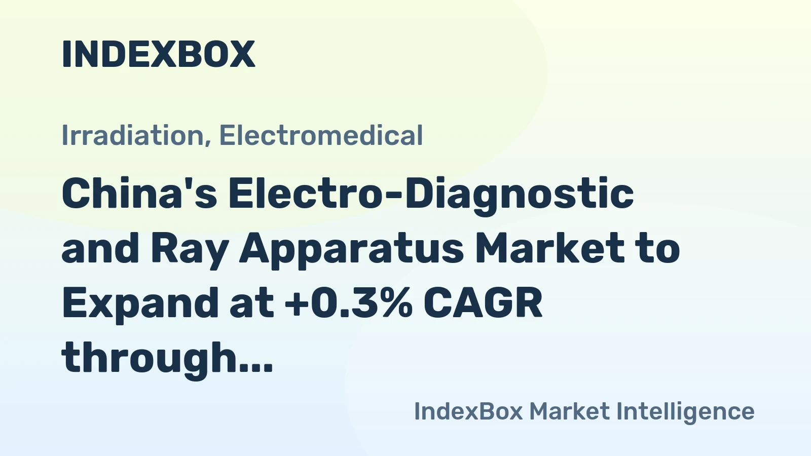 China's Electro-Diagnostic and Ray Apparatus Market to Expand at +0.3% CAGR through 2035