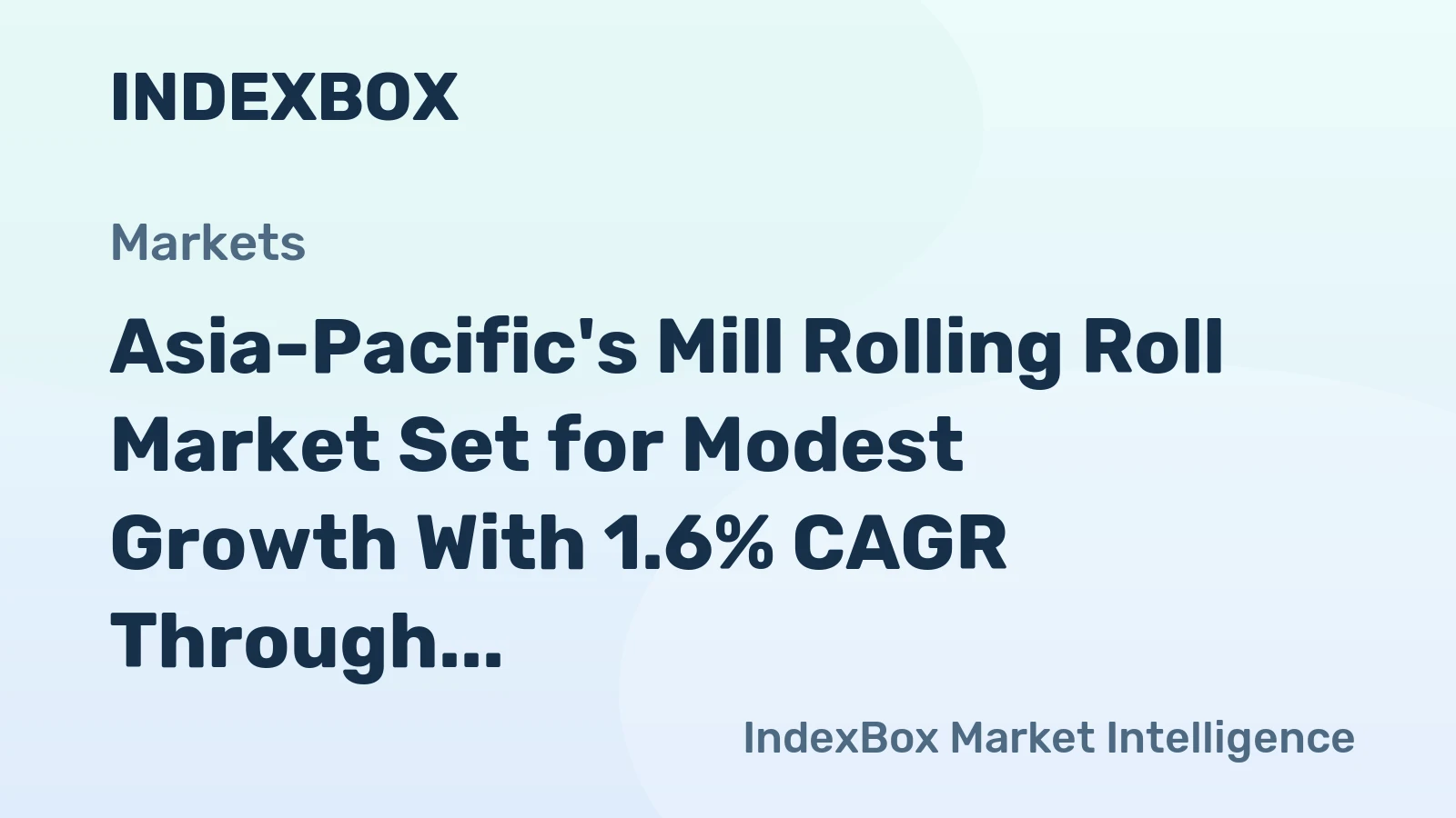 Asia-Pacific's Mill Rolling Roll Market Set for Modest Growth With 1.6% CAGR Through 2035