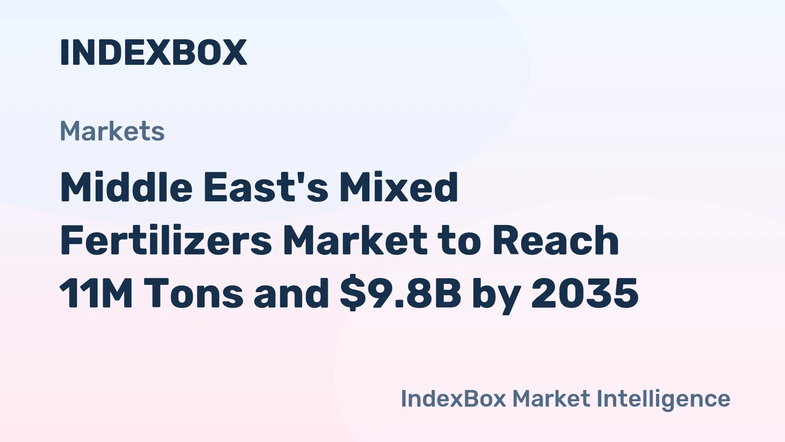 Middle East's Mixed Fertilizers Market to Reach 11M Tons and $9.8B by 2035