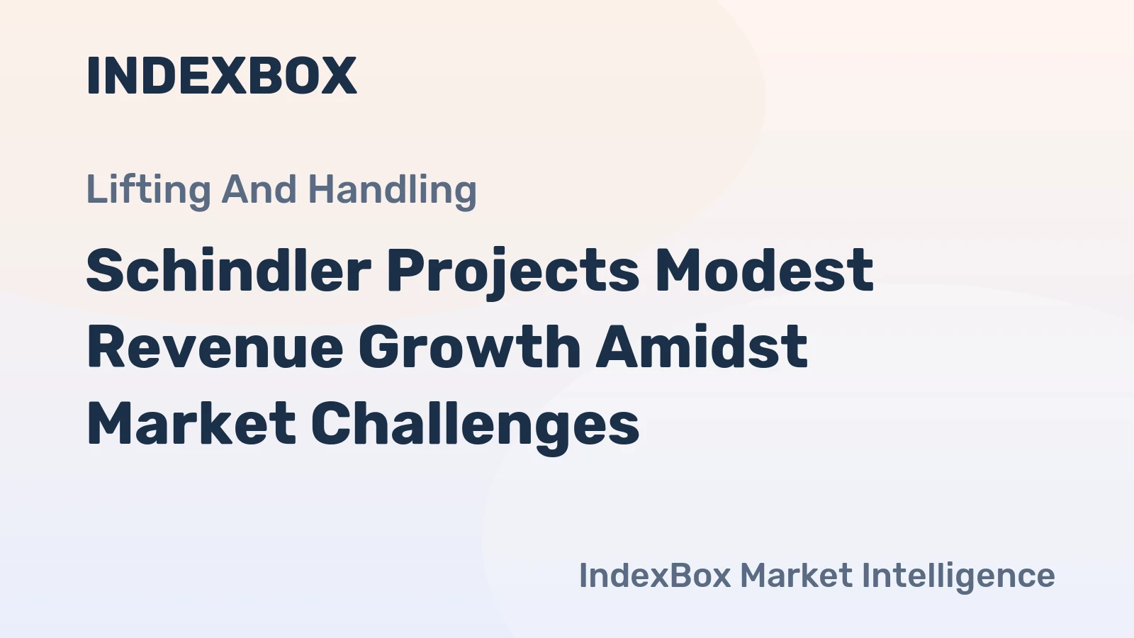 Schindler Projects Modest Revenue Growth Amidst Market Challenges