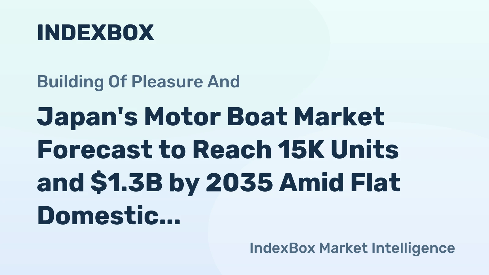 Japan's Motor Boat Market Forecast to Reach 15K Units and $1.3B by 2035 Amid Flat Domestic Trends