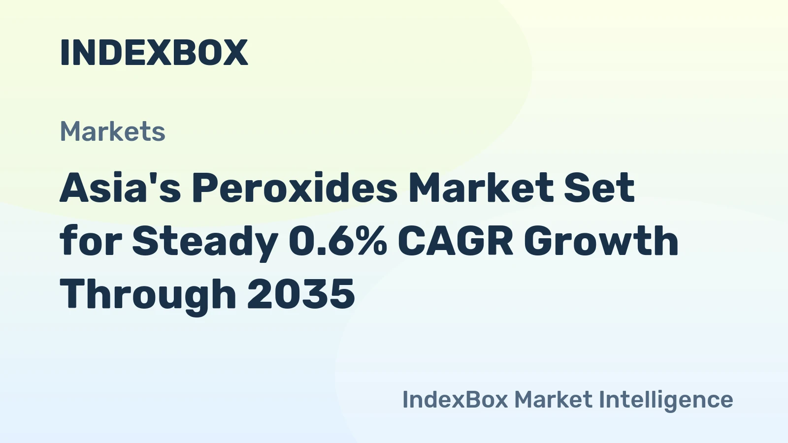 Asia's Peroxides Market Set for Steady 0.6% CAGR Growth Through 2035