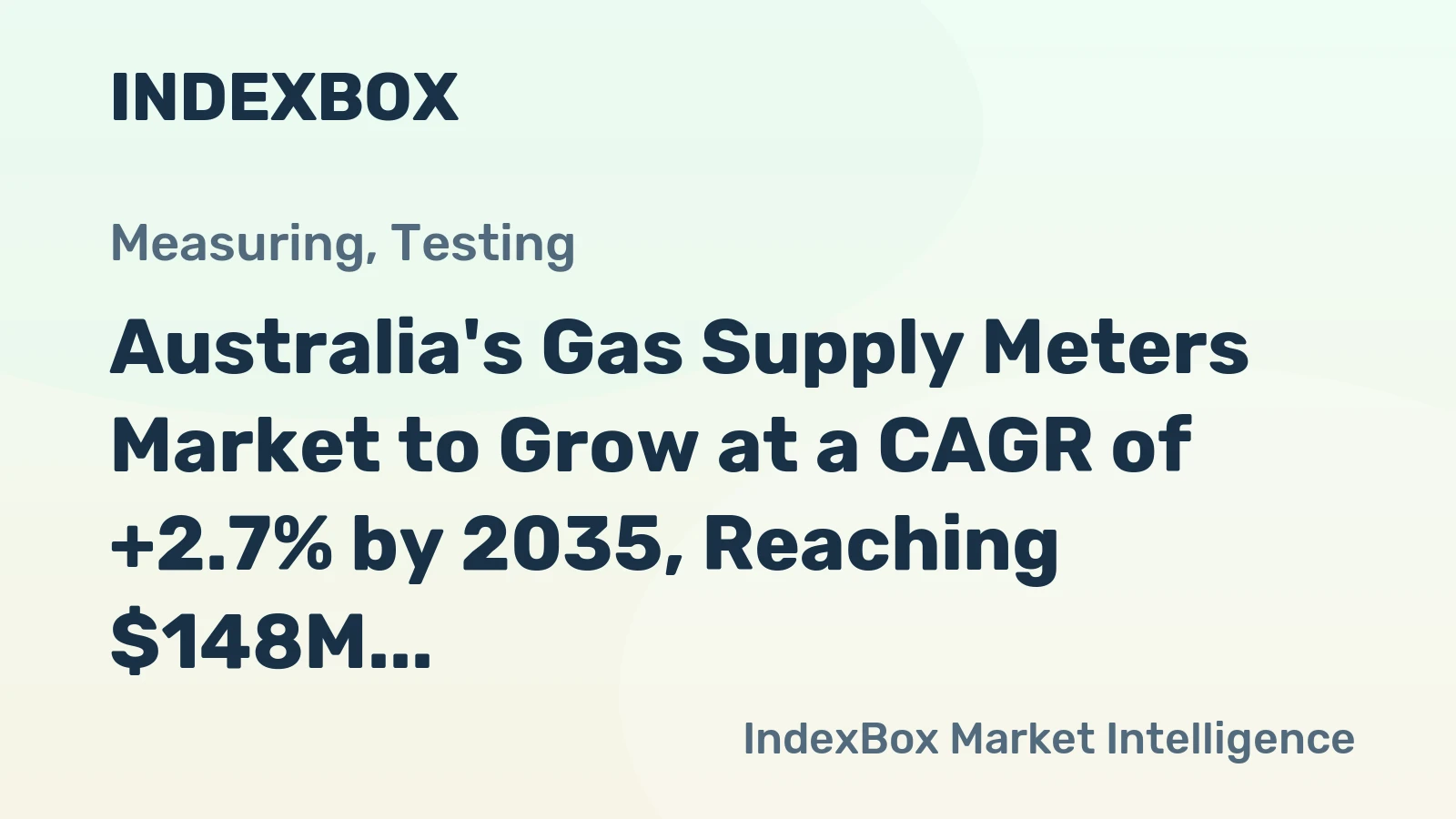 Australia's Gas Supply Meters Market to Grow at a CAGR of +2.7% by 2035, Reaching $148M in Value