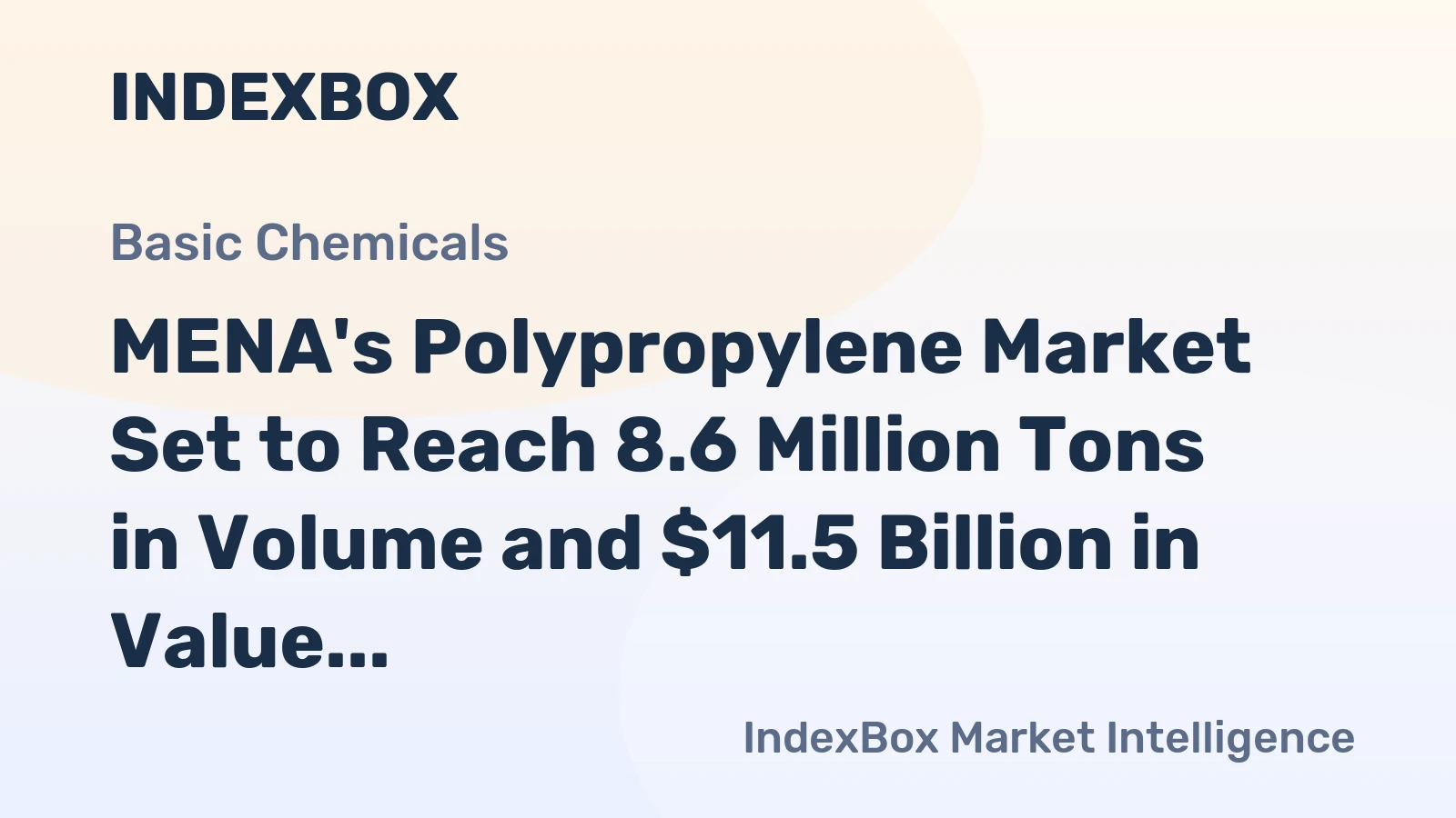 MENA's Polypropylene Market Set to Reach 8.6 Million Tons in Volume and $11.5 Billion in Value by 2035