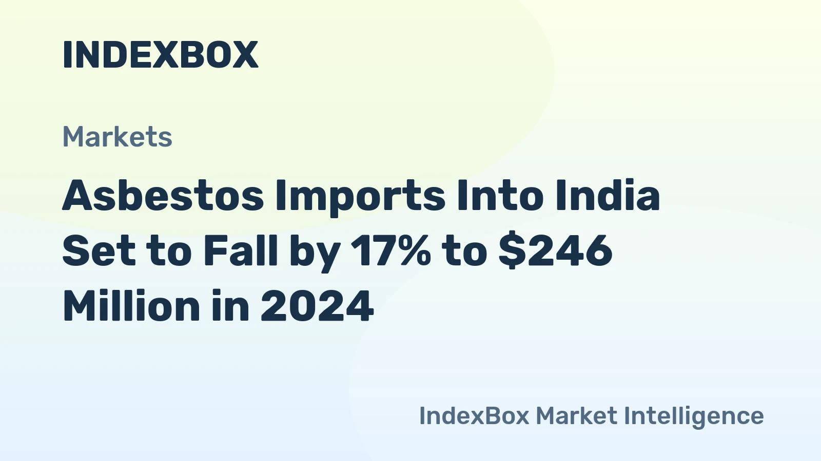 Asbestos Imports Into India Set to Fall by 17% to $246 Million in 2024