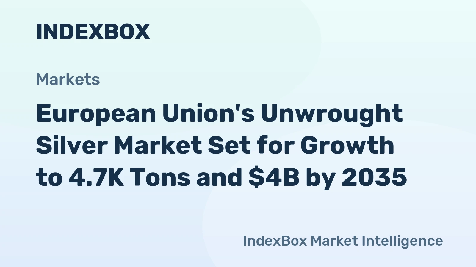 European Union's Unwrought Silver Market Set for Growth to 4.7K Tons and $4B by 2035