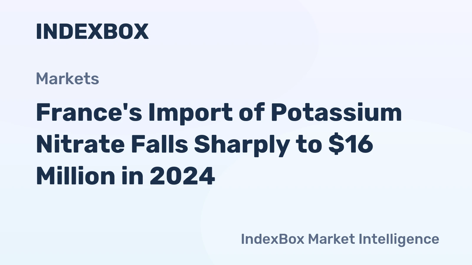 France's Import of Potassium Nitrate Falls Sharply to $16 Million in 2024