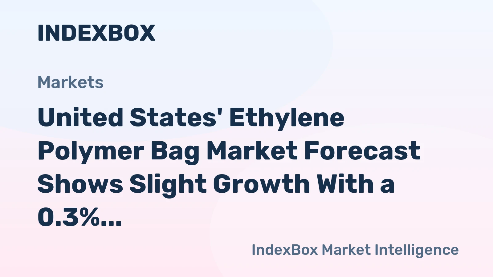 United States' Ethylene Polymer Bag Market Forecast Shows Slight Growth With a 0.3% Value CAGR