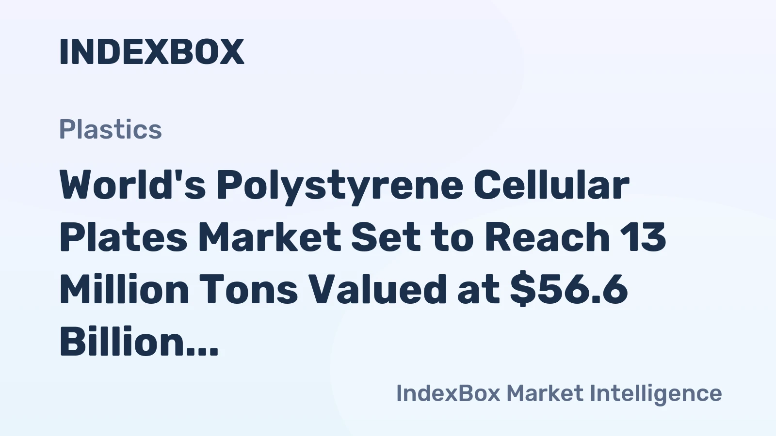 World's Polystyrene Cellular Plates Market Set to Reach 13 Million Tons Valued at $56.6 Billion by 2035