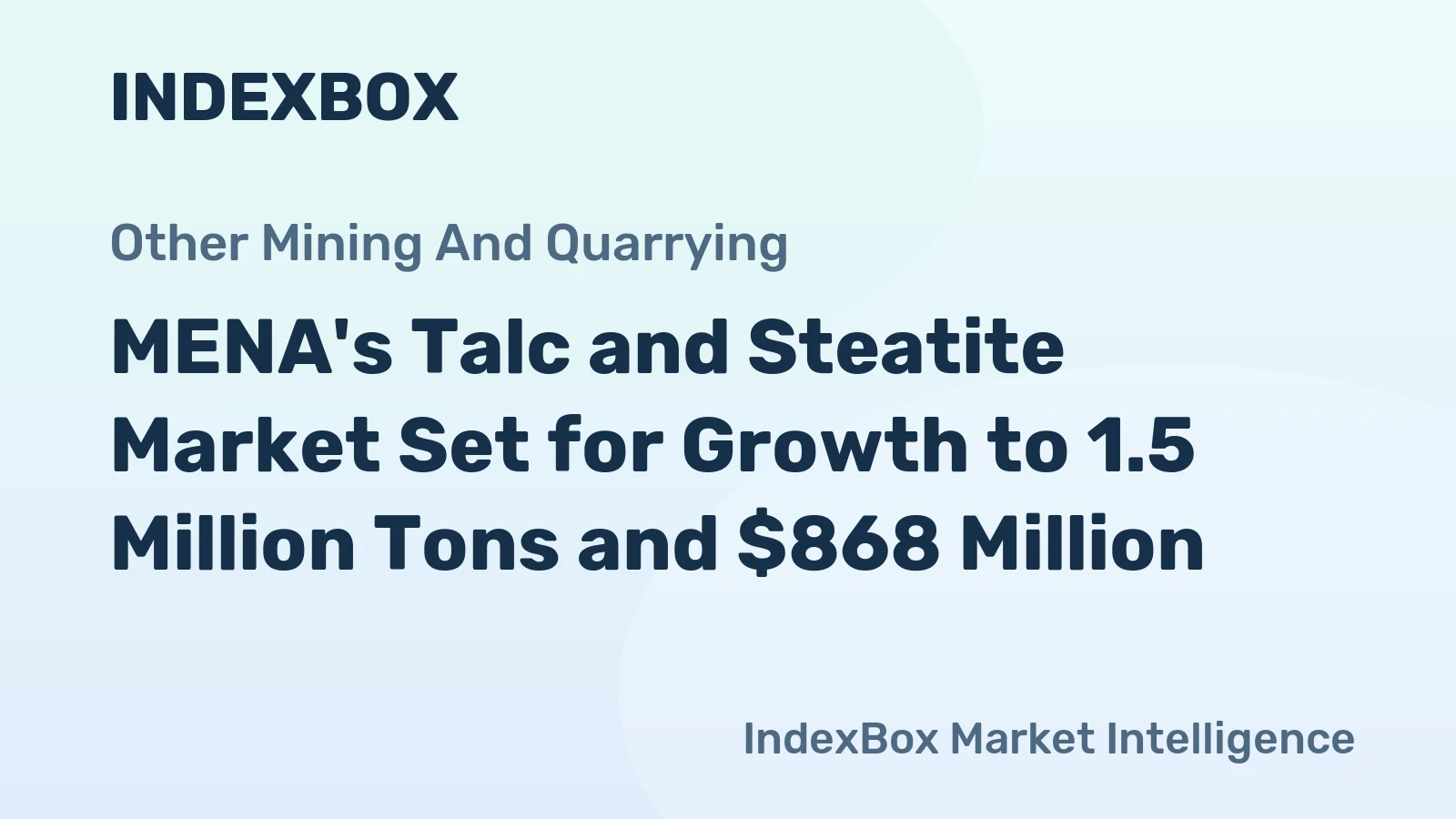 MENA's Talc and Steatite Market Set for Growth to 1.5 Million Tons and $868 Million