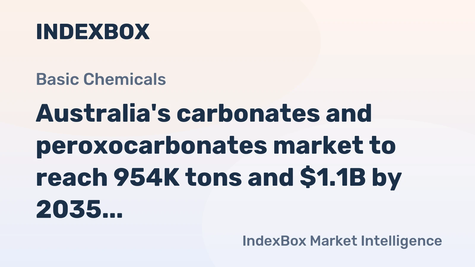 Australia's carbonates and peroxocarbonates market to reach 954K tons and $1.1B by 2035