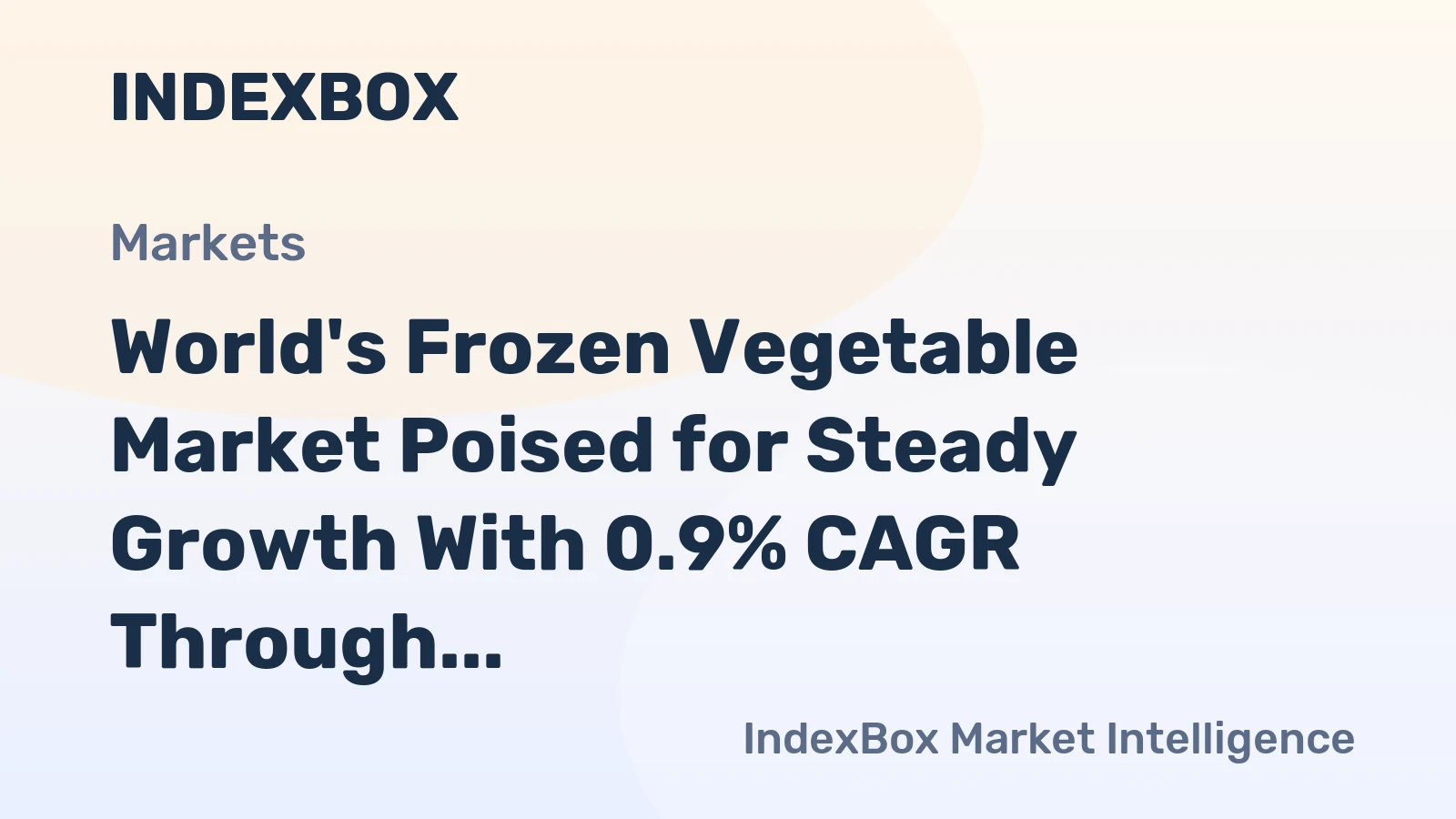 World's Frozen Vegetable Market Poised for Steady Growth With 0.9% CAGR Through 2035