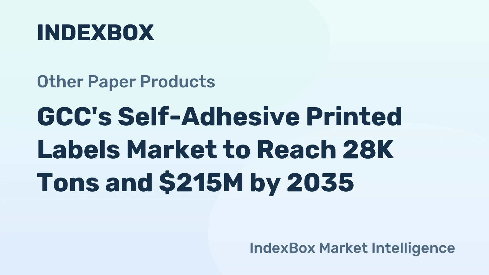 GCC's Self-Adhesive Printed Labels Market to Reach 28K Tons and $215M by 2035