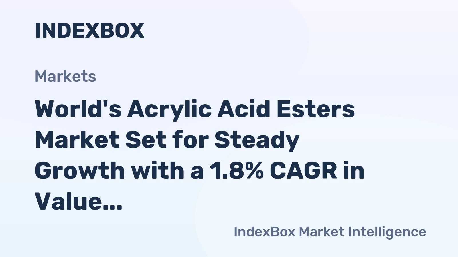 World's Acrylic Acid Esters Market Set for Steady Growth with a 1.8% CAGR in Value