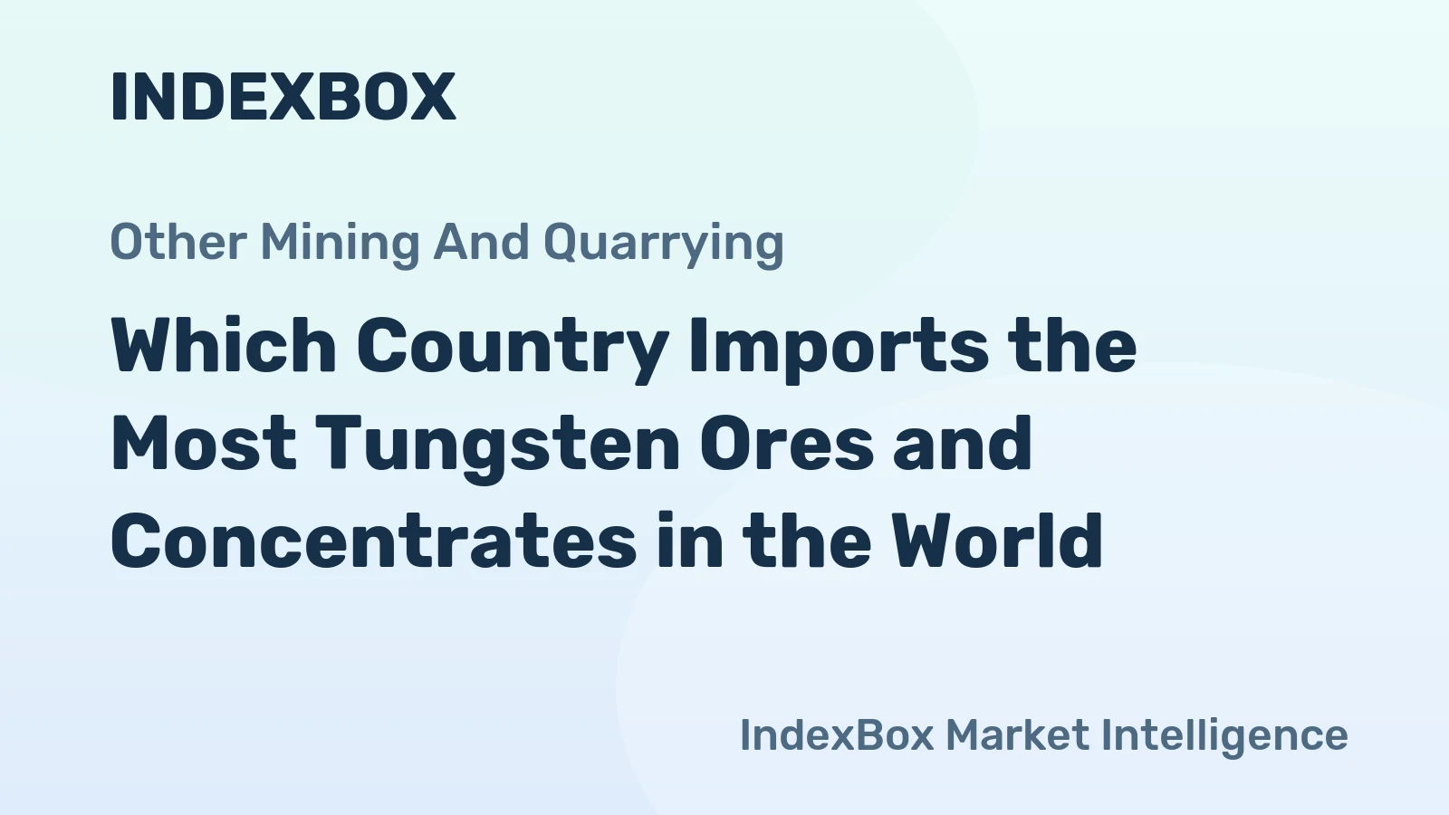 Which Country Imports the Most Tungsten Ores and Concentrates in the World?