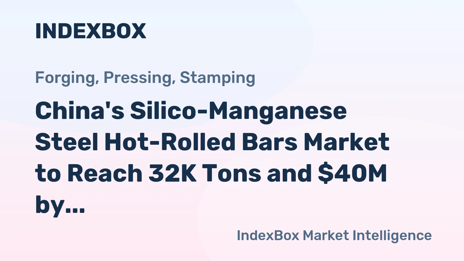 China's Silico-Manganese Steel Hot-Rolled Bars Market to Reach 32K Tons and $40M by 2035