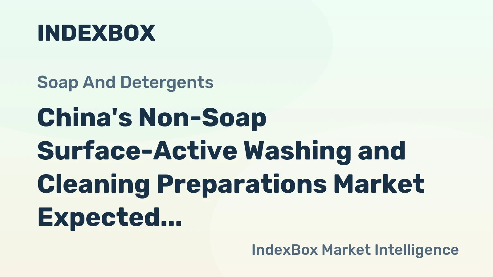 China's Non-Soap Surface-Active Washing and Cleaning Preparations Market Expected to Grow at 2.4% CAGR until 2035
