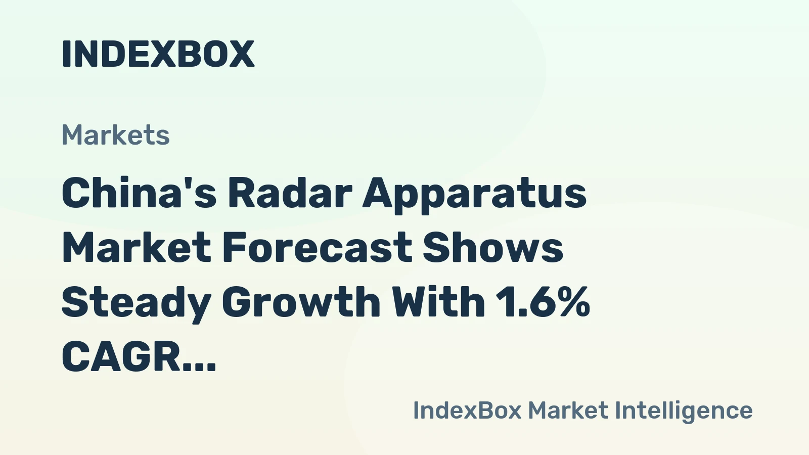 China's Radar Apparatus Market Forecast Shows Steady Growth With 1.6% CAGR Through 2035