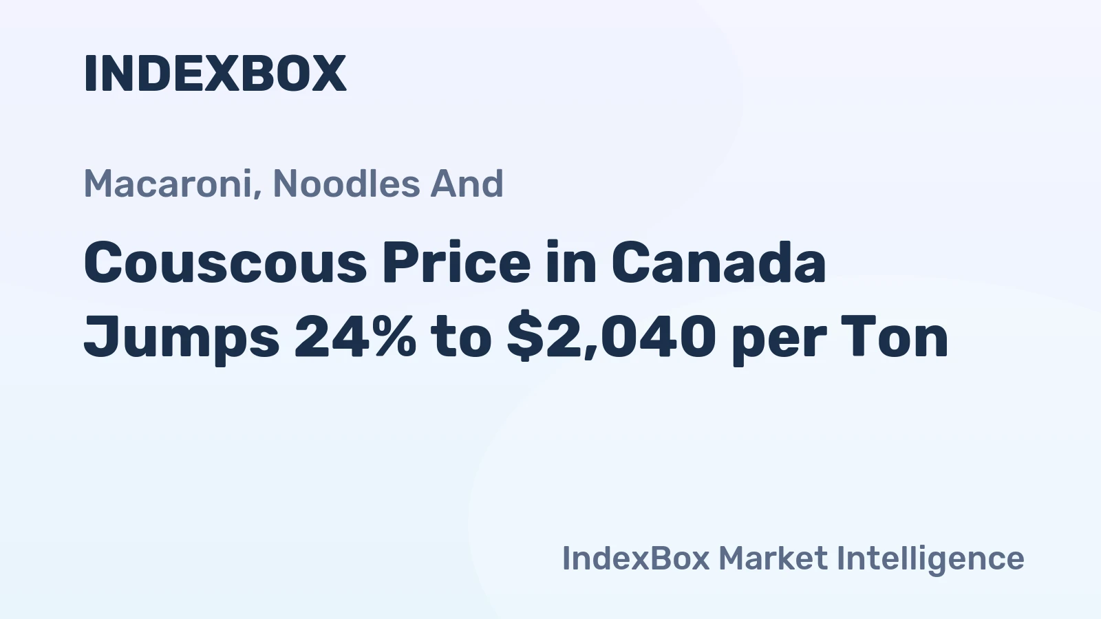 Couscous Price in Canada Jumps 24% to $2,040 per Ton