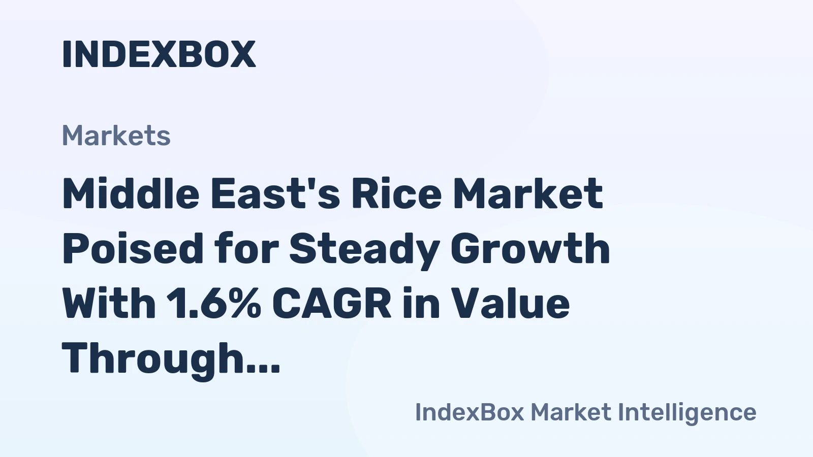 Middle East's Rice Market Poised for Steady Growth With 1.6% CAGR in Value Through 2035