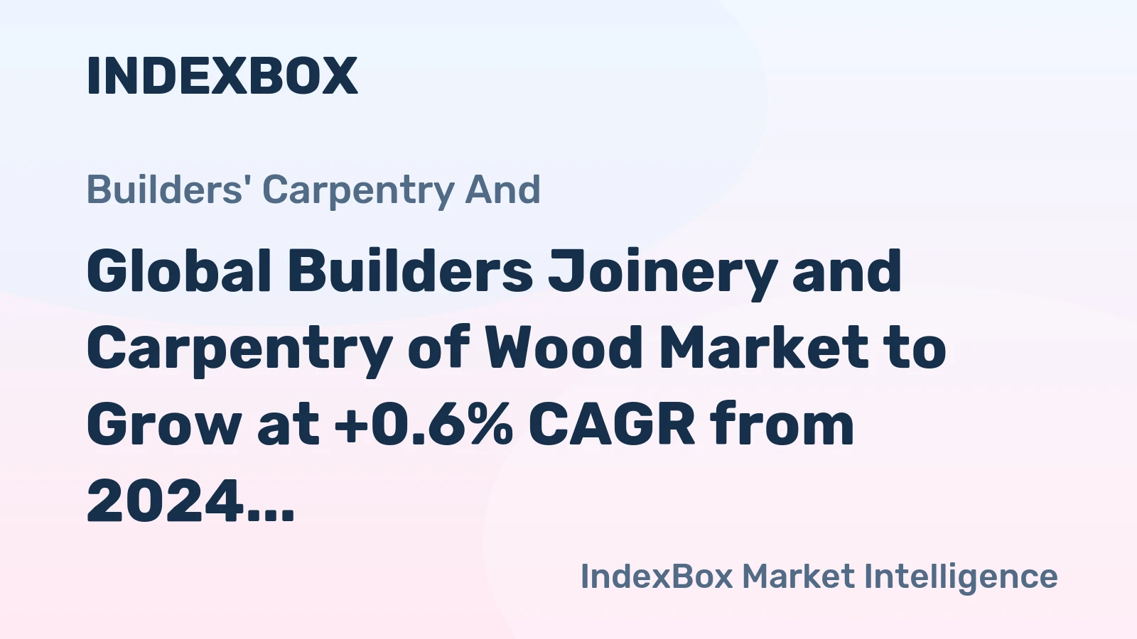 Global Builders Joinery and Carpentry of Wood Market to Grow at +0.6% CAGR from 2024 to 2035