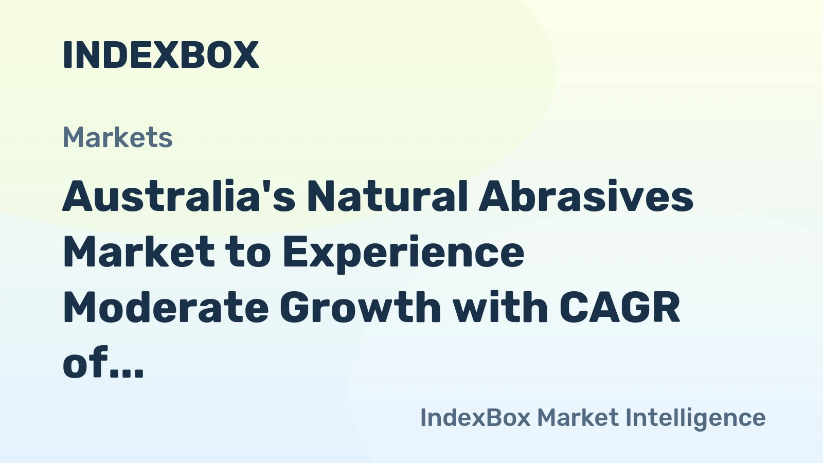Australia's Natural Abrasives Market to Experience Moderate Growth with CAGR of +2.6% from 2024-2035