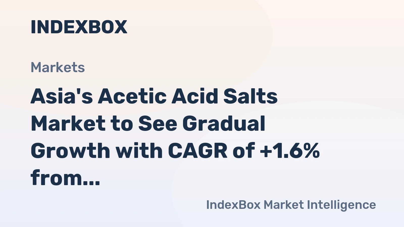 Asia's Acetic Acid Salts Market to See Gradual Growth with CAGR of +1.6% from 2024 to 2035