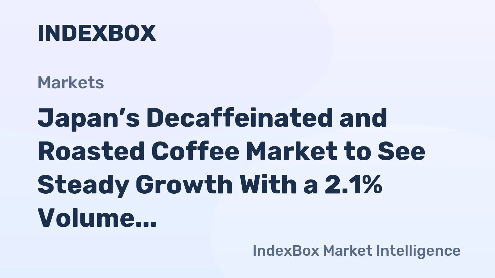 Japan’s Decaffeinated and Roasted Coffee Market to See Steady Growth With a 2.1% Volume CAGR Through 2035