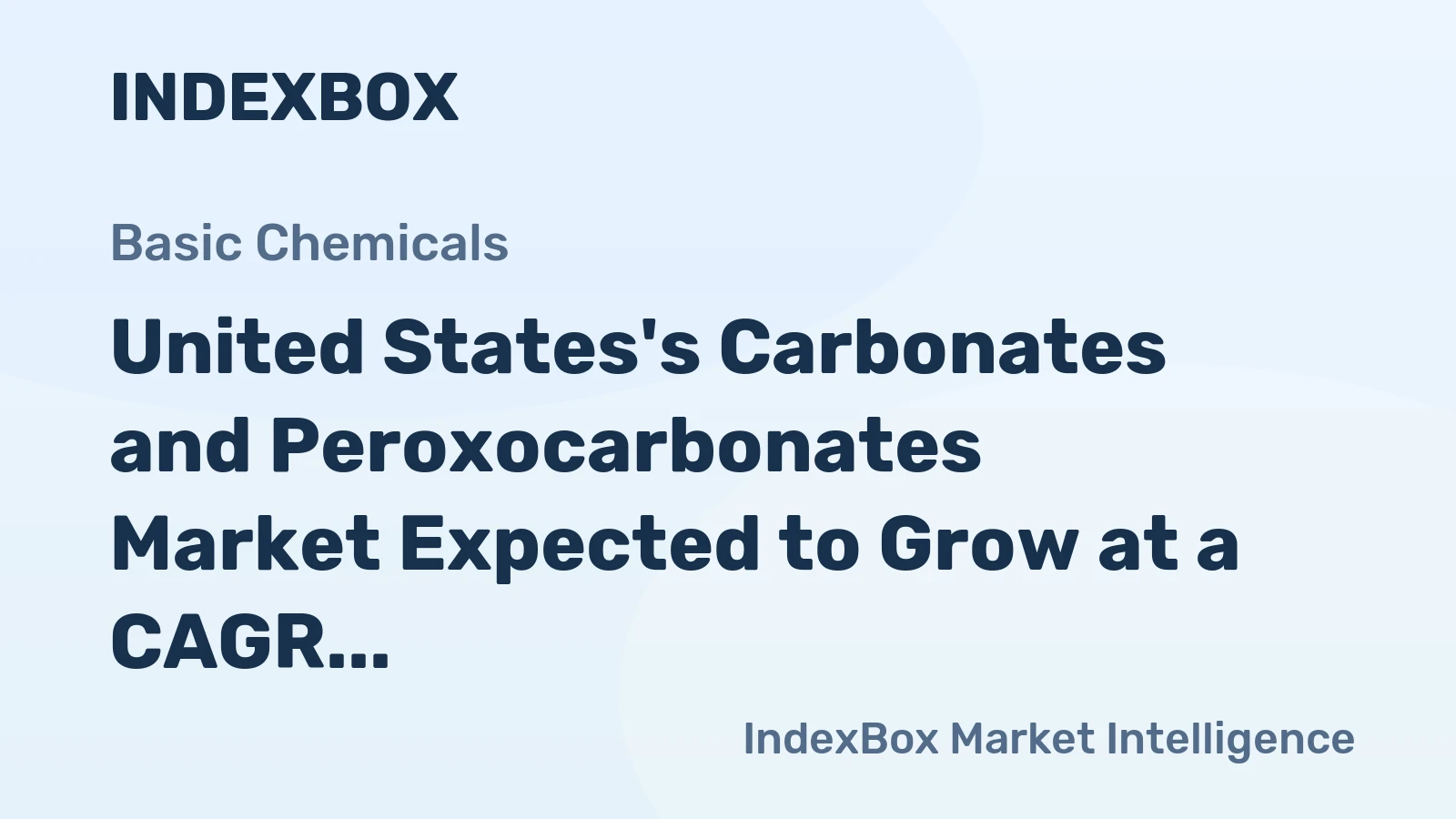 United States's Carbonates and Peroxocarbonates Market Expected to Grow at a CAGR of +1.5% Through 2035