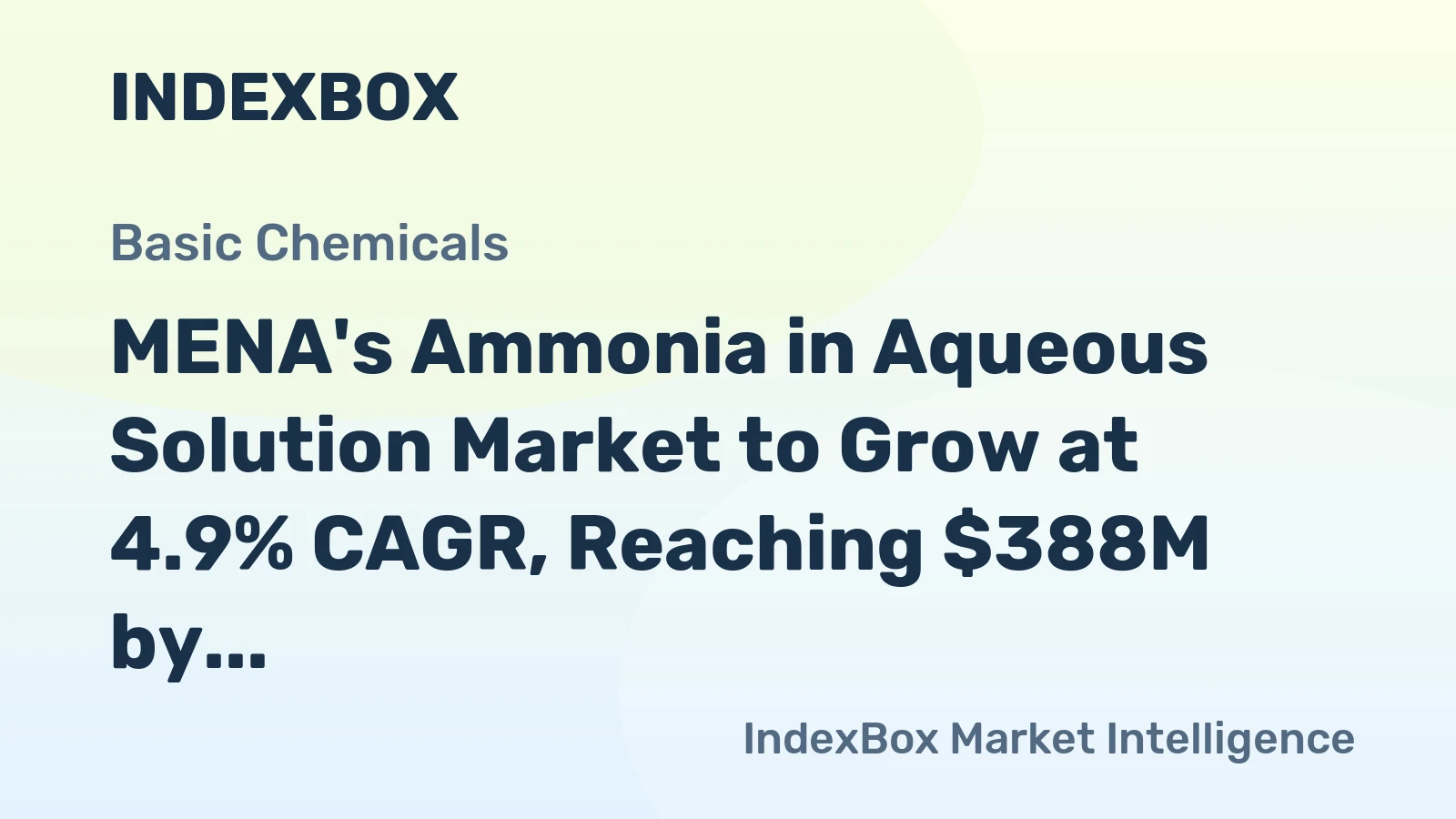 MENA's Ammonia in Aqueous Solution Market to Grow at 4.9% CAGR, Reaching $388M by 2035