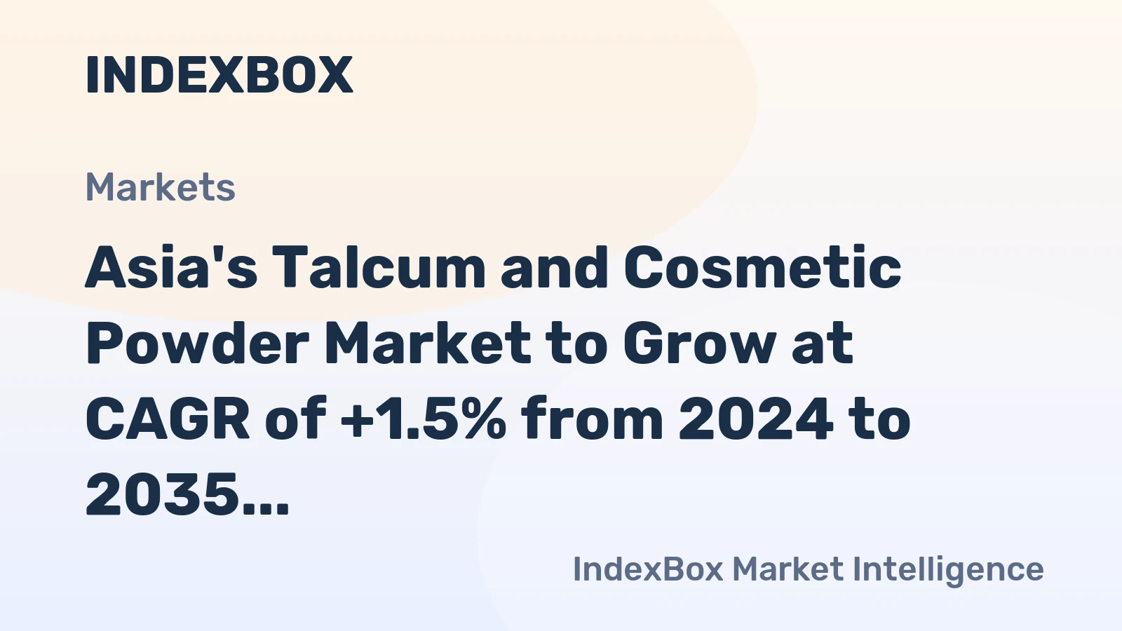 Asia's Talcum and Cosmetic Powder Market to Grow at CAGR of +1.5% from 2024 to 2035, Reaching 127K tons