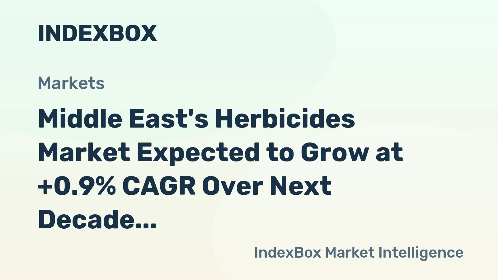 Middle East's Herbicides Market Expected to Grow at +0.9% CAGR Over Next Decade