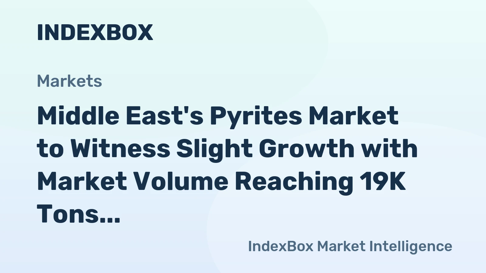 Middle East's Pyrites Market to Witness Slight Growth with Market Volume Reaching 19K Tons by 2035