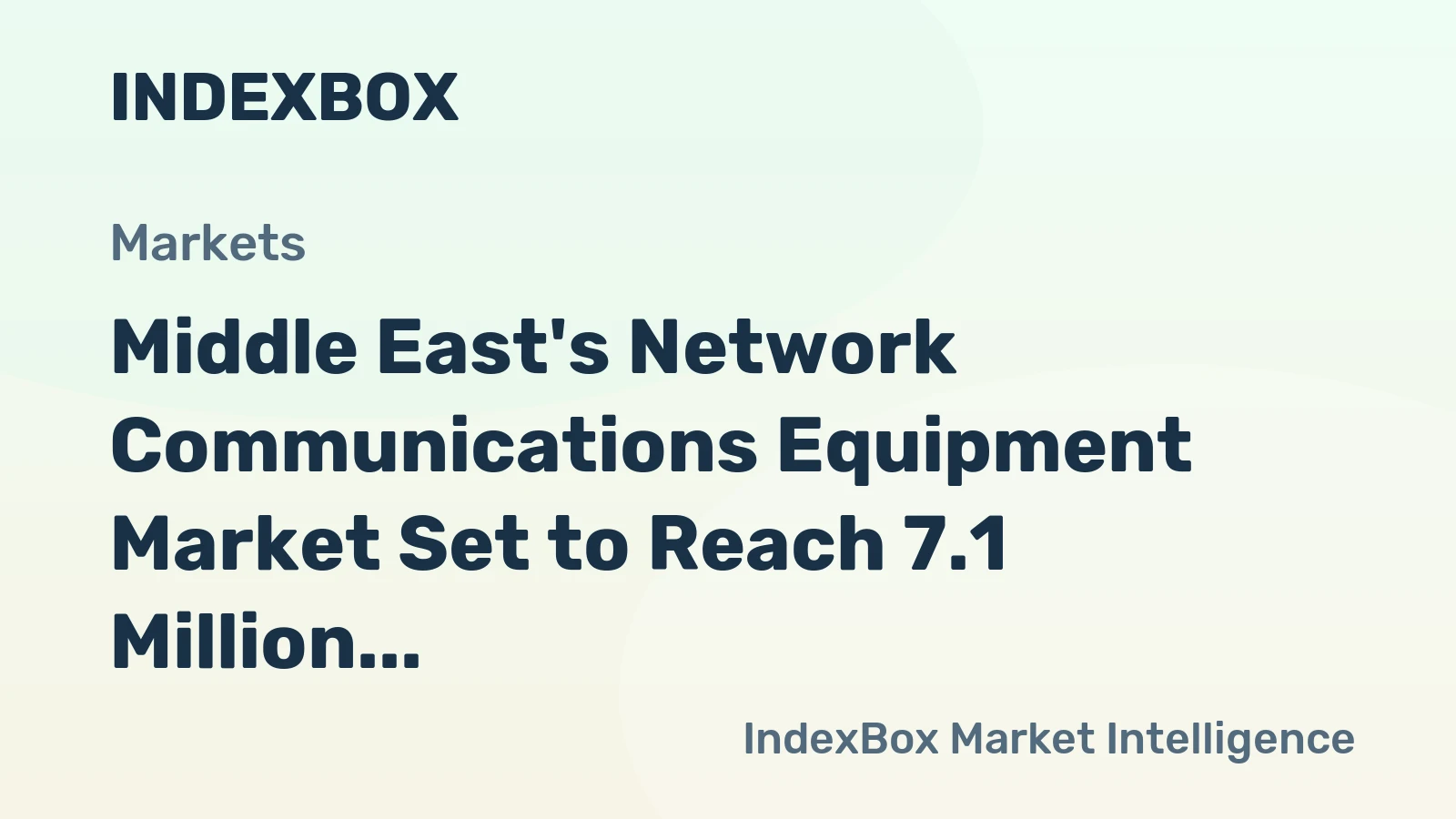 Middle East's Network Communications Equipment Market Set to Reach 7.1 Million Units and $2.1 Billion by 2035