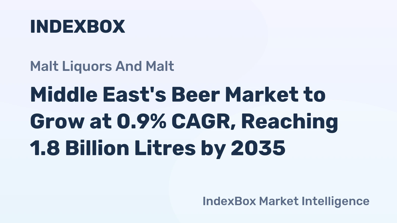 Middle East's Beer Market to Grow at 0.9% CAGR, Reaching 1.8 Billion Litres by 2035