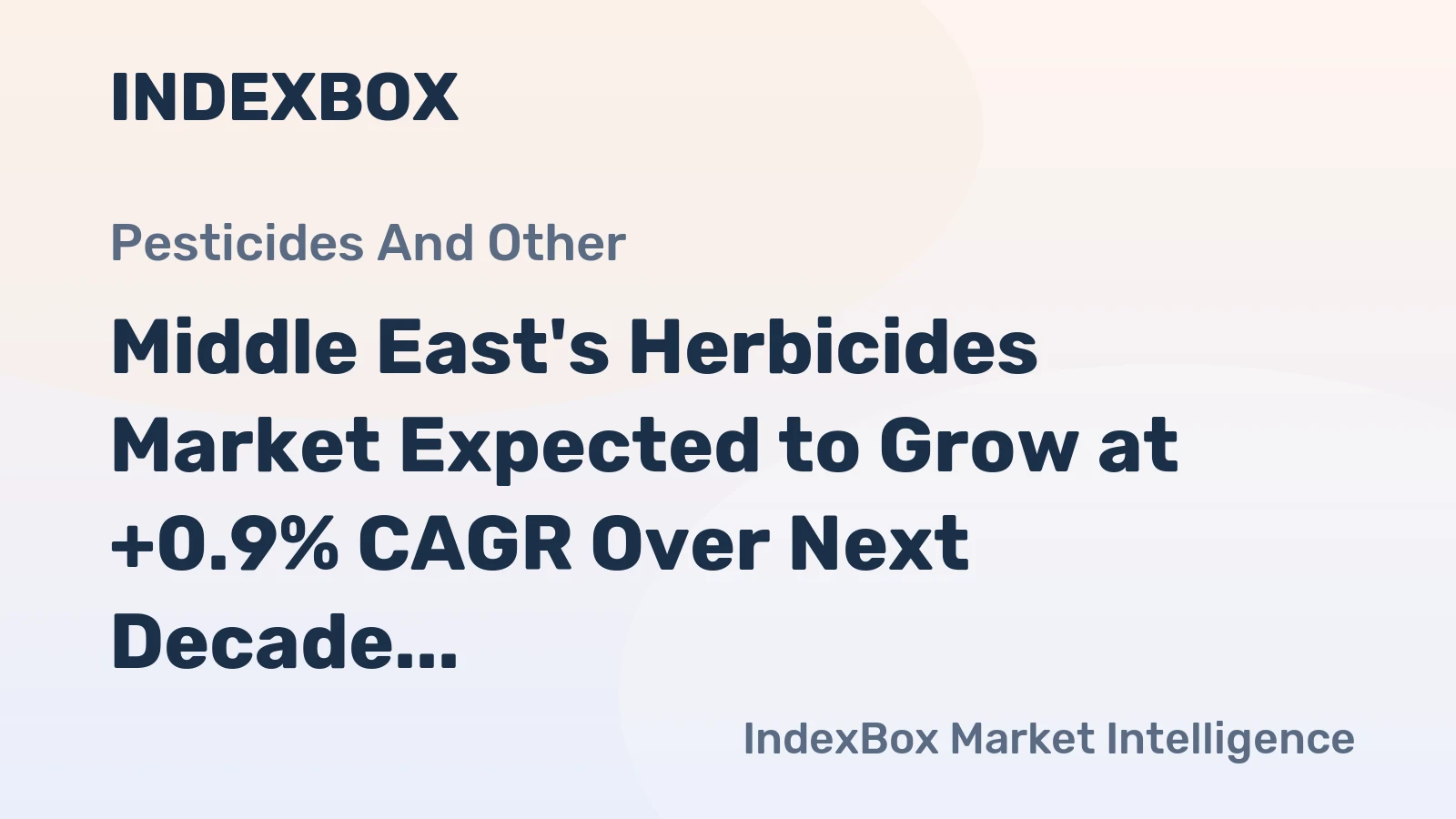 Middle East's Herbicides Market Expected to Grow at +0.9% CAGR Over Next Decade