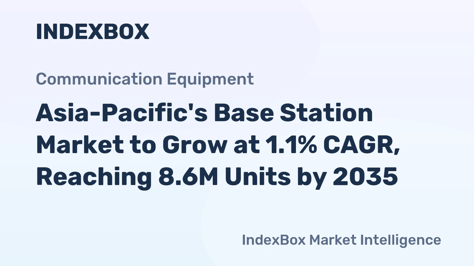Asia-Pacific's Base Station Market to Grow at 1.1% CAGR, Reaching 8.6M Units by 2035