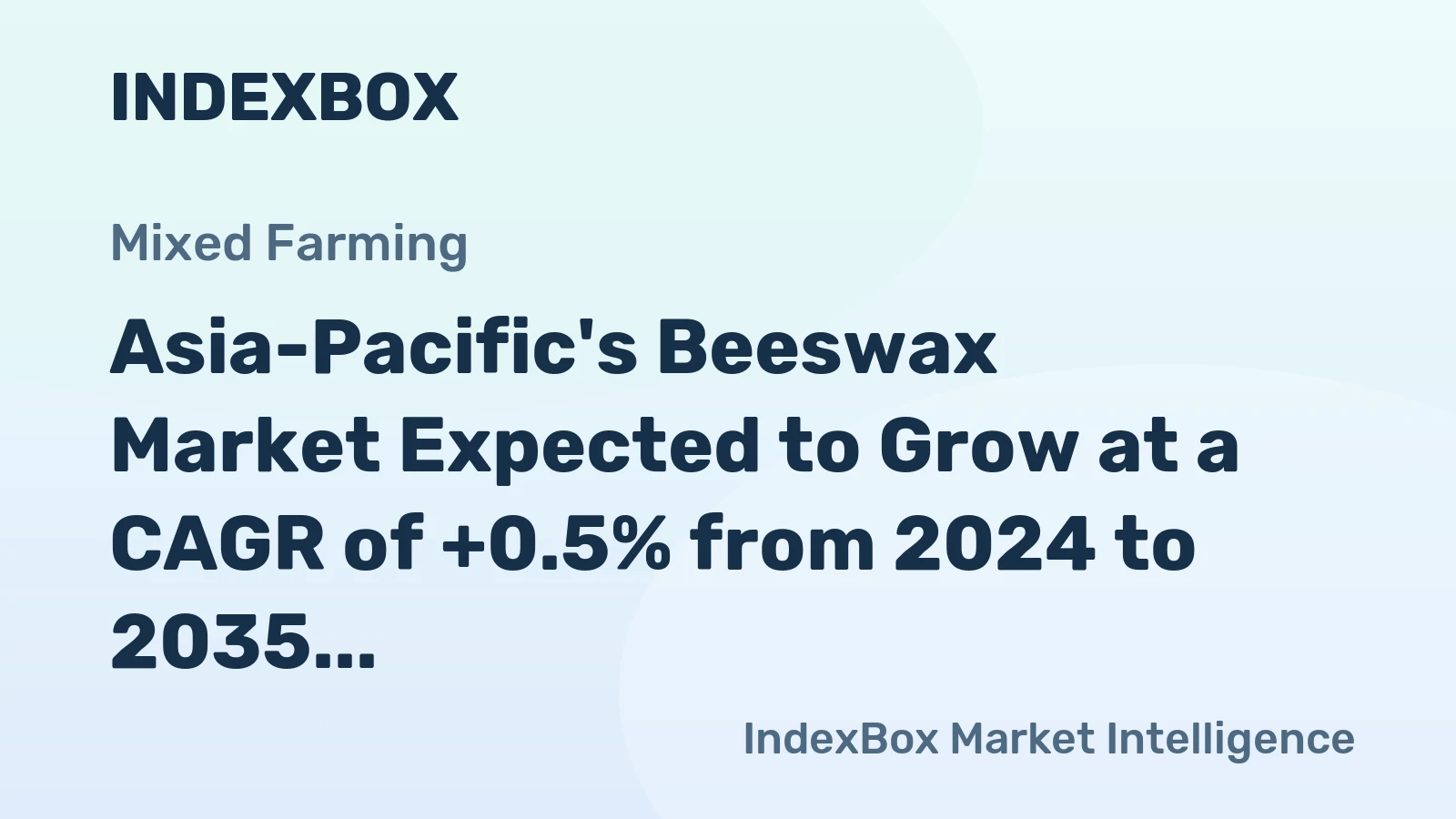 Asia-Pacific's Beeswax Market Expected to Grow at a CAGR of +0.5% from 2024 to 2035