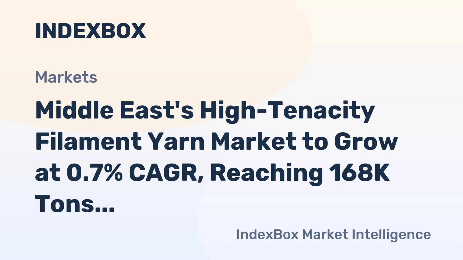 Middle East's High-Tenacity Filament Yarn Market to Grow at 0.7% CAGR, Reaching 168K Tons by 2035
