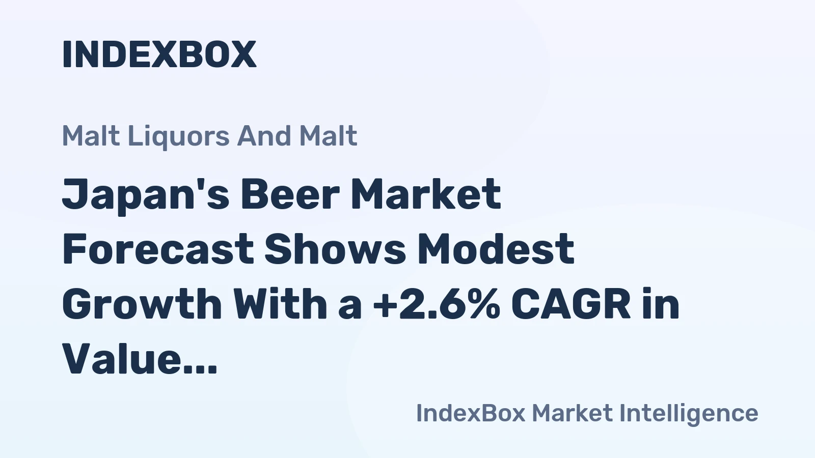 Japan's Beer Market Forecast Shows Modest Growth With a +2.6% CAGR in Value