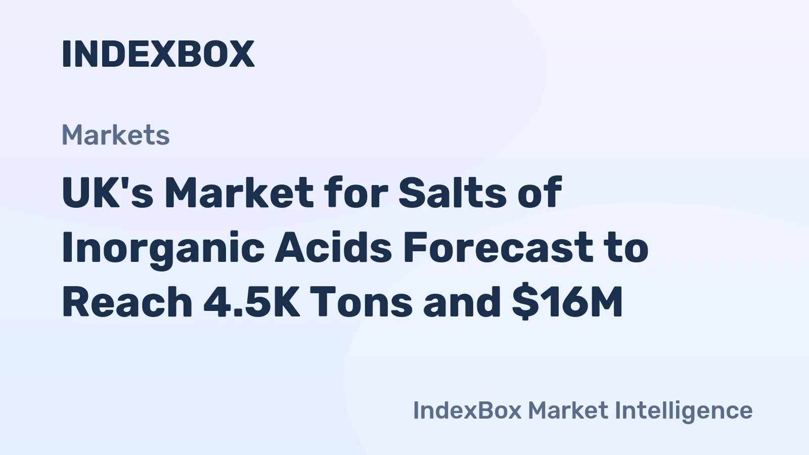 UK's Market for Salts of Inorganic Acids Forecast to Reach 4.5K Tons and $16M